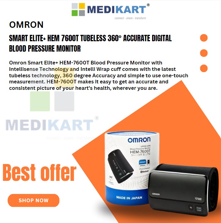 Omron Smart Elite+ HEM 7600T Tubeless 360° Accurate Digital Blood ...