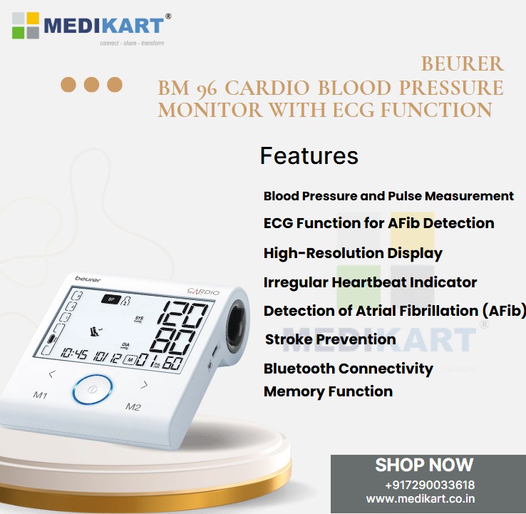 Beurer BM 96 Cardio Blood Pressure Monitor with ECG Function, Blood ...