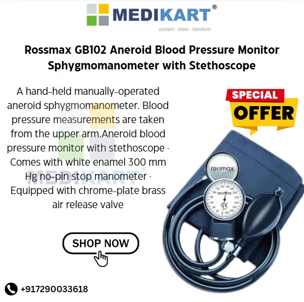 Rossmax GB102 Aneroid Blood Pressure Monitor Sphygmomanometer with Stethoscope (Black ...