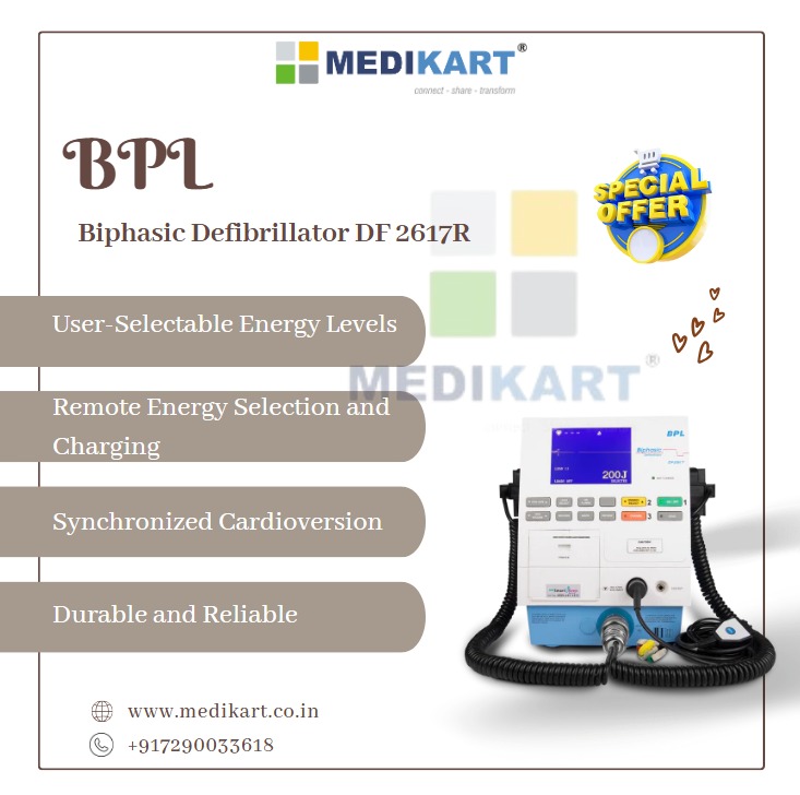 BPL Biphasic Defibrillator DF 2617R With 3 YEARS WARRANTY
