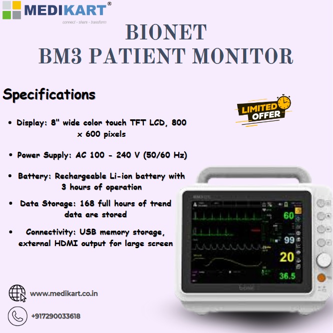 Bionet Korean BM3 Patient Monitor | Standard Accessories | 1 year ...